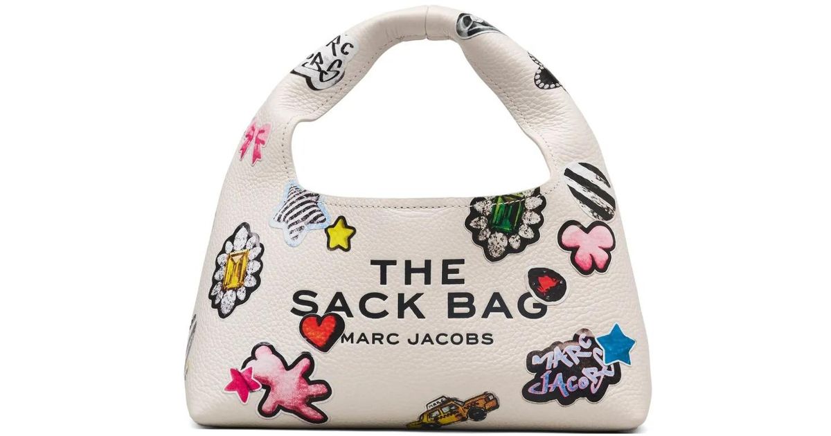 Marc Jacobs The Sticker Mini Sack Bag in White | Lyst UK