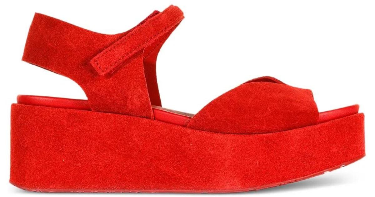Pedro Garcia Nelly Suede Sandals in Red | Lyst UK