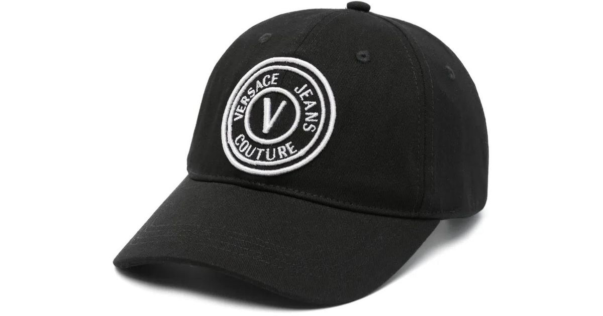 Versace Jeans Couture Logo-Embroidered Cap in Black for Men | Lyst UK