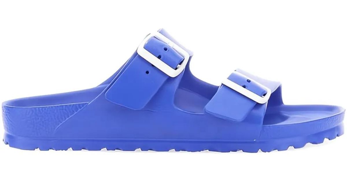 Birkenstock Arizona Buckled-Strap Slides in Blue | Lyst UK