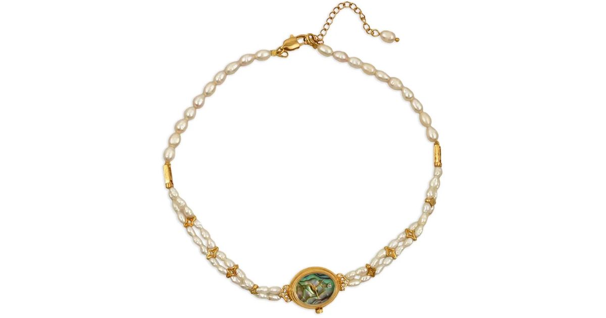 Mayol Morweena Pearl-Embellished Choker in Metallic | Lyst UK