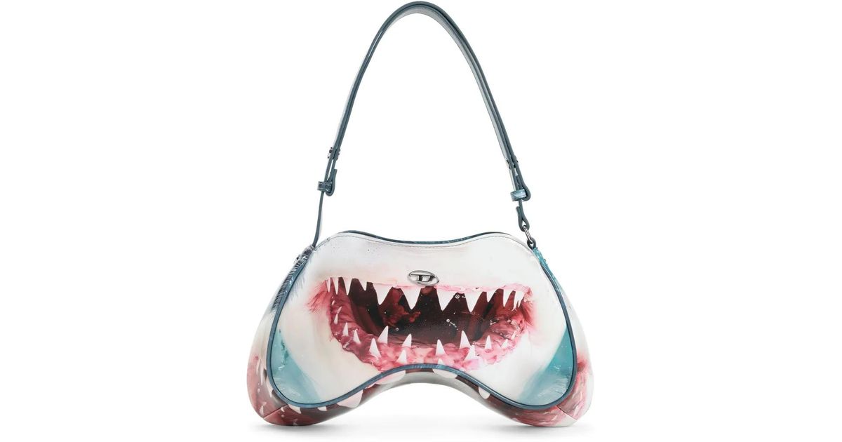 DIESEL Play Shark-Mouth Shoulder Bag in White | Lyst