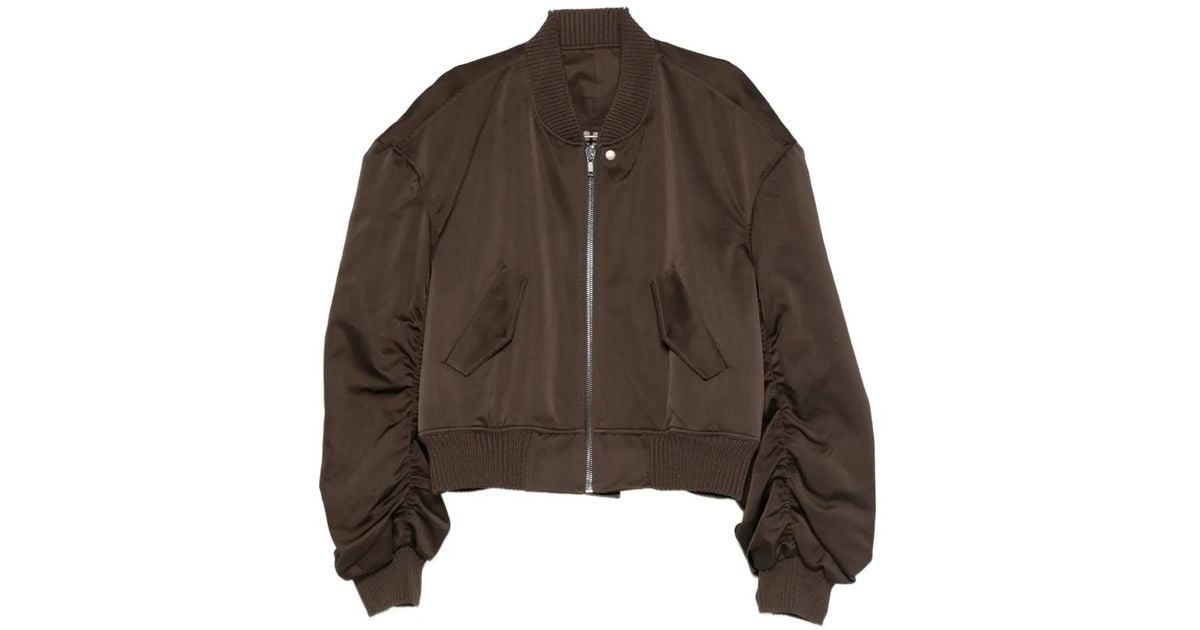 Rick Owens Ruched Flight Bomber Jacket in Brown for Men | Lyst UK