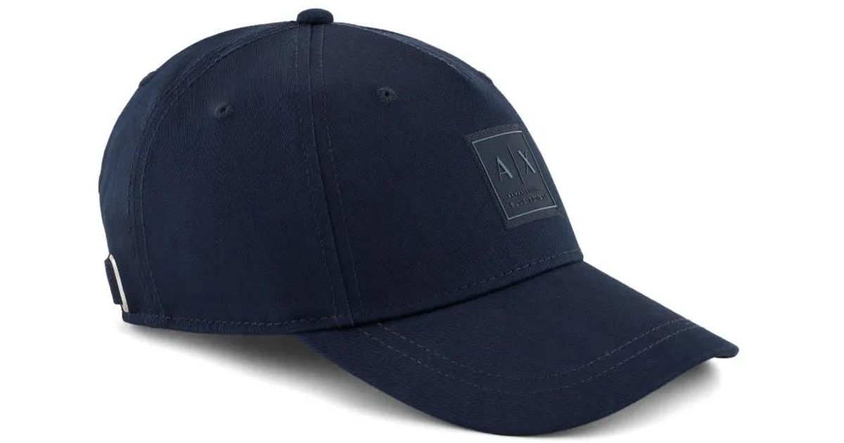 ARMANI EXCHANGE Logo-Patch Cotton Cap in Blue | Lyst