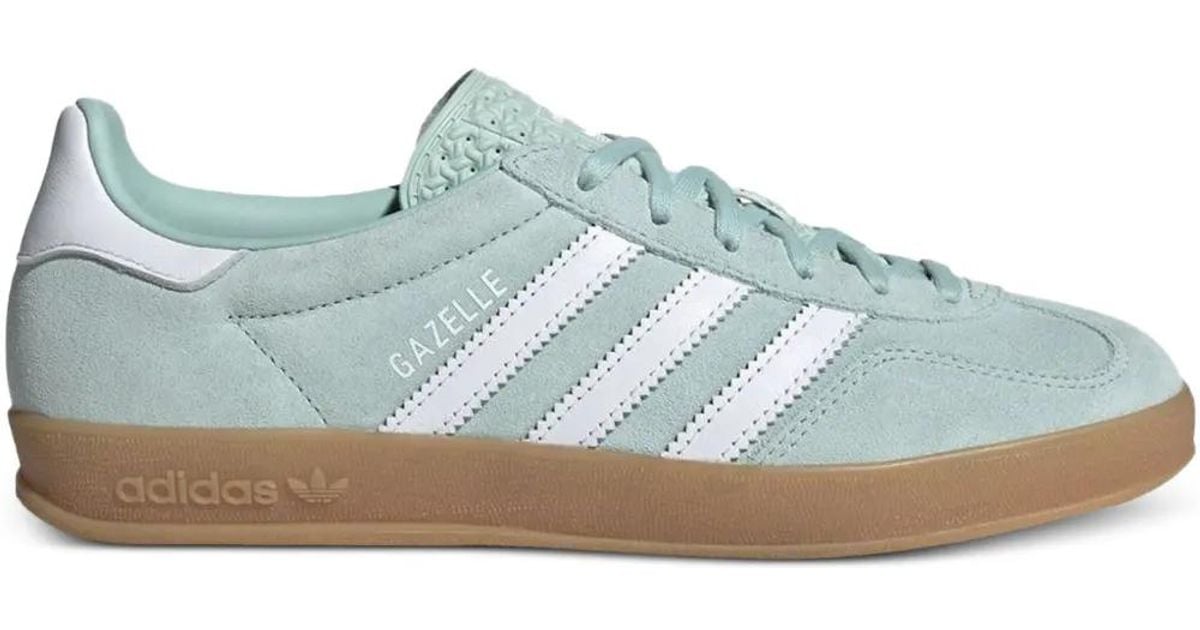 adidas Gazelle Three-Stripe Suede Sneakers in Blue | Lyst