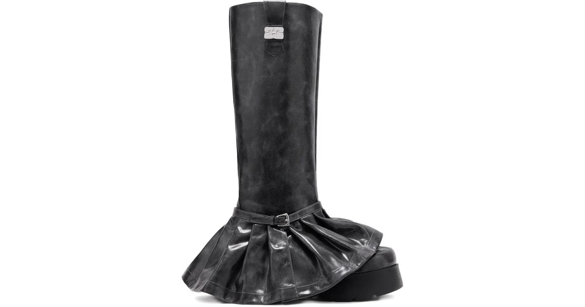 Ganni Kat Platform Boots in Black | Lyst UK