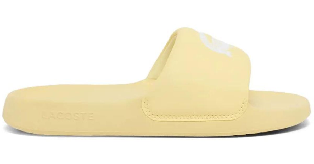 Lacoste Serve Logo Slides in Natural | Lyst UK