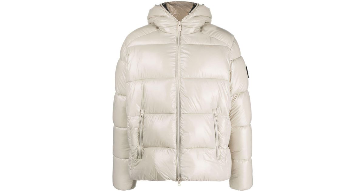Save The Duck Logo-patch Puffer Jacket in Natural for Men | Lyst Save The Duck Logo-patch Puffer Jacket in Natural for Men | Lyst