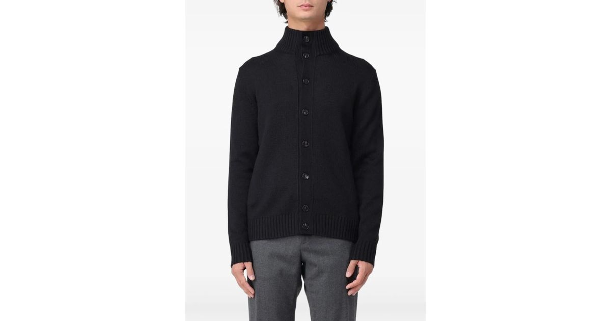 Zanone Wool-Blend Cardigan in Black for Men | Lyst UK