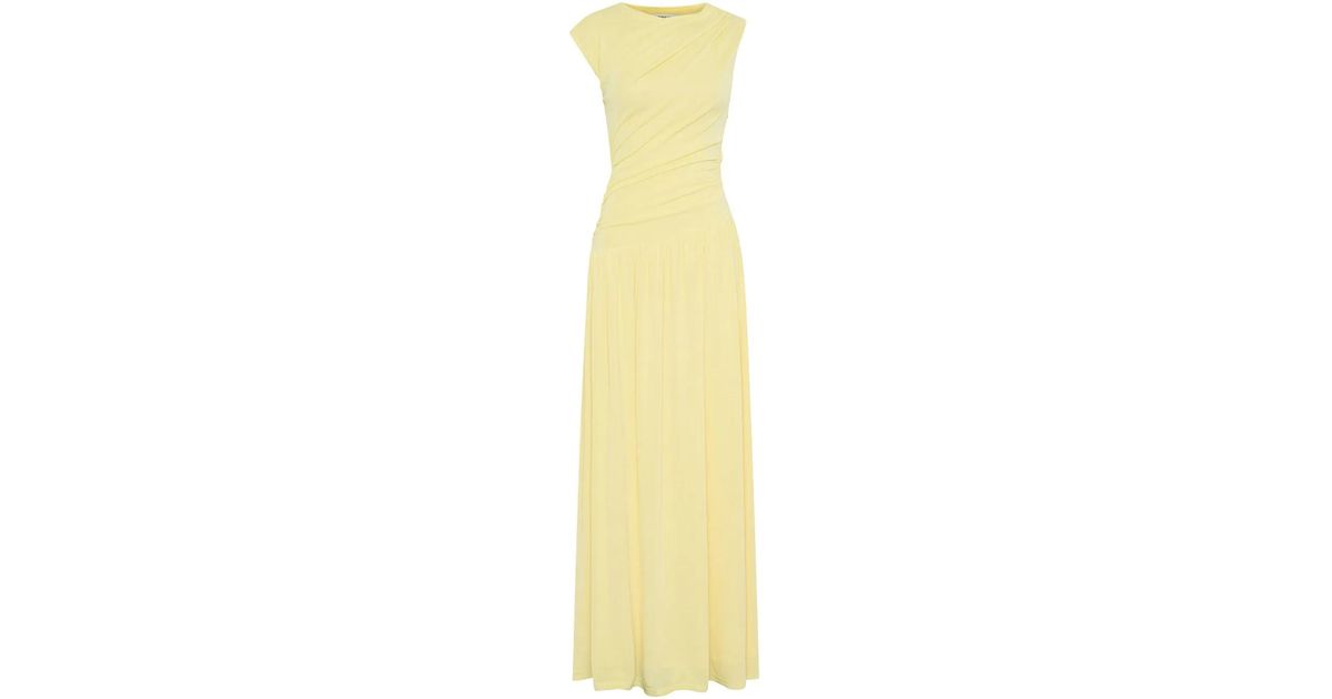 Anna Quan Draped Maxi Dress in Yellow | Lyst