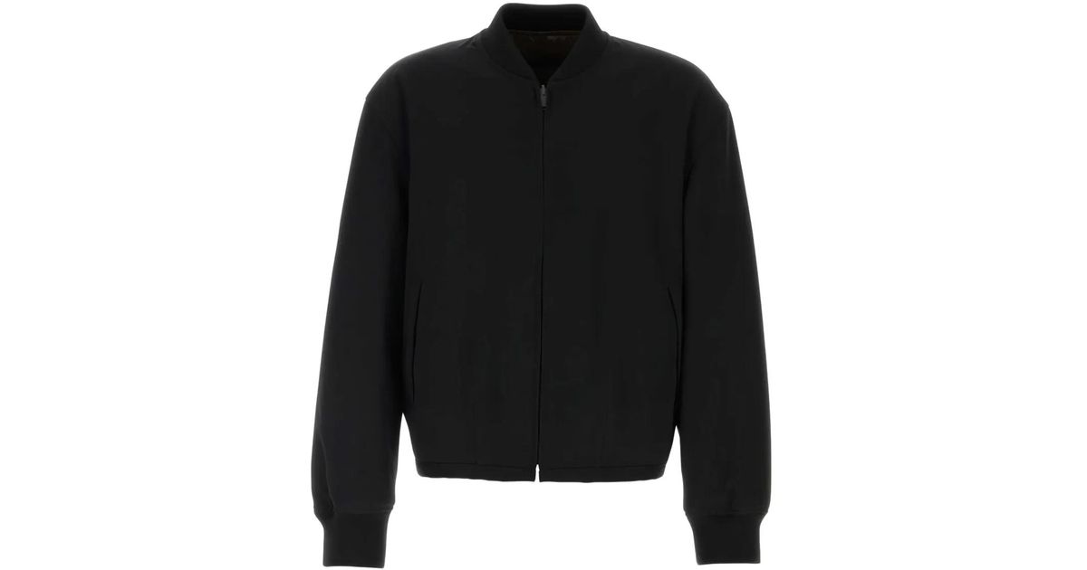 The Row Fenn Wool Bomber Jacket in Black for Men | Lyst