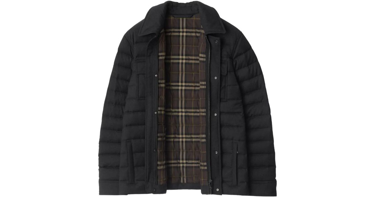 Burberry Two-Way Zip-Closure Padded Jacket in Black for Men | Lyst UK