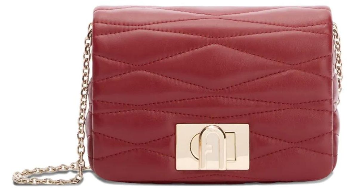 Furla Mini Mala Quilted Chain Cross Body Bag in Red | Lyst UK