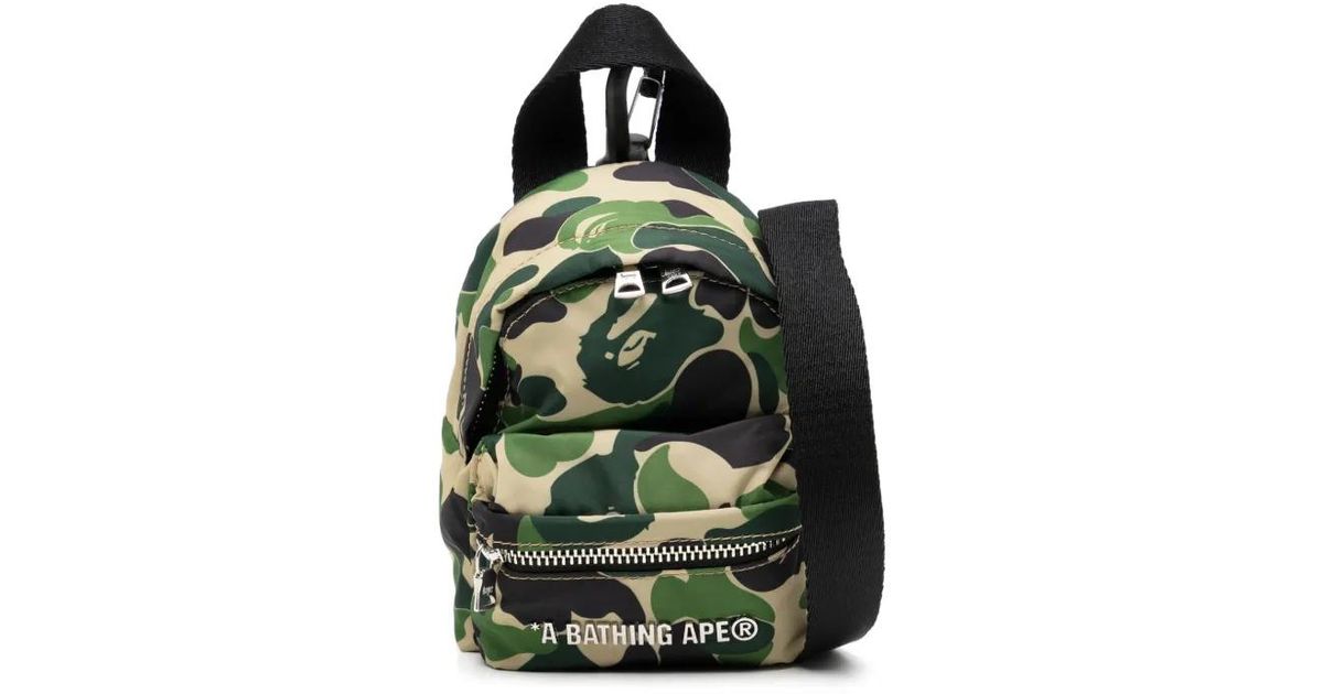 A Bathing Ape Abc Camo Print Backpack in Green for Men | Lyst UK