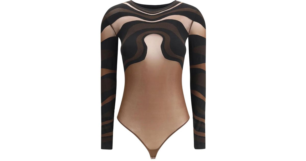 Wolford Venus Body Graphic Lines in Black | Lyst UK