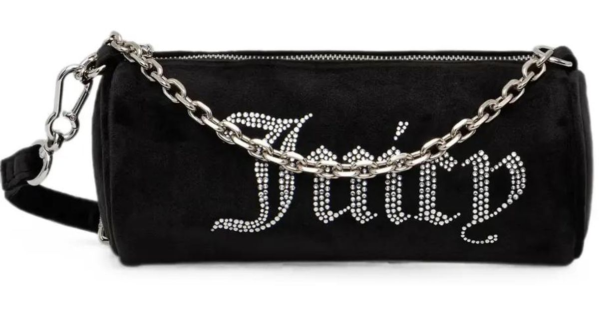 Juicy Couture Rhinestone-Embellished Barrel Shoulder Bag in Black | Lyst UK