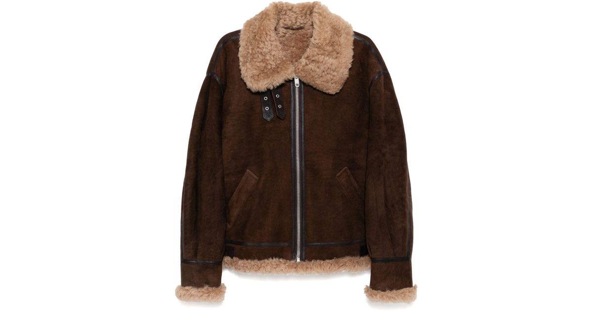 Bally Shearling-Lined Jacket in Brown for Men | Lyst