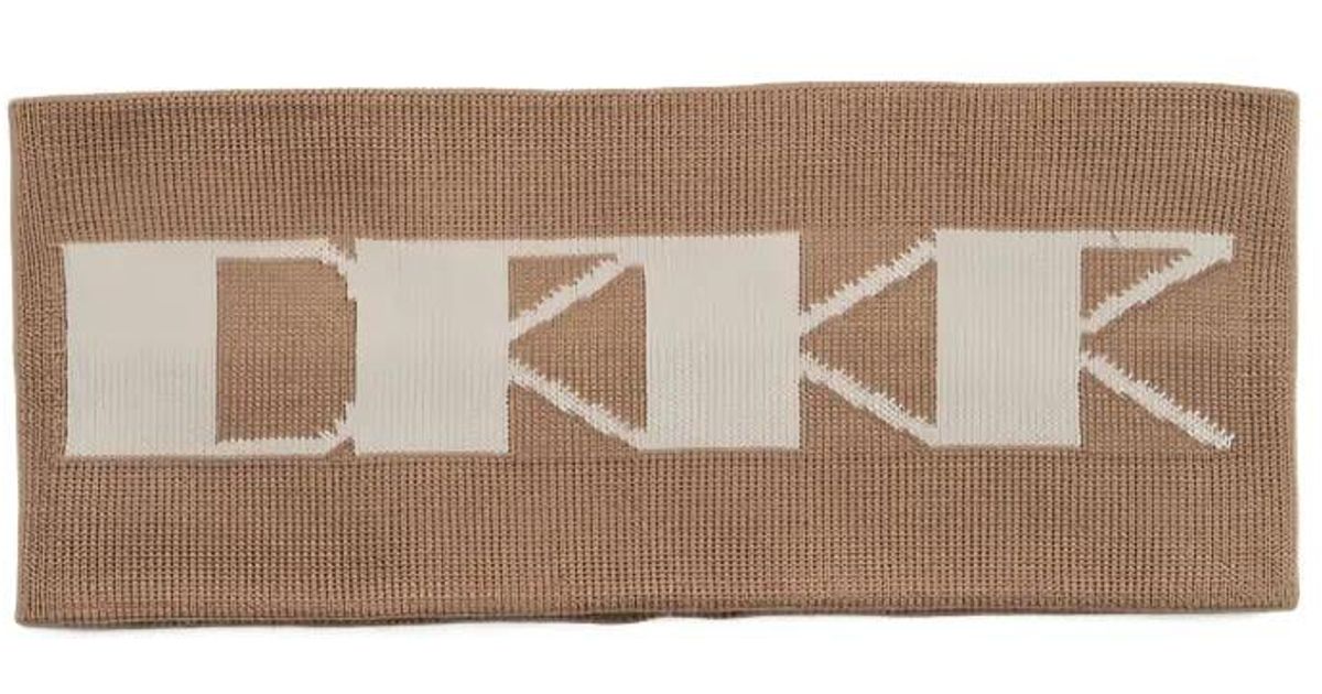 Rick Owens Logo Head Band in Natural | Lyst