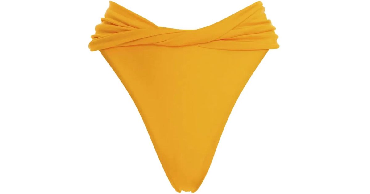 Agua Bendita Ruched Arabella Lily Bikini Bottoms in Yellow | Lyst UK