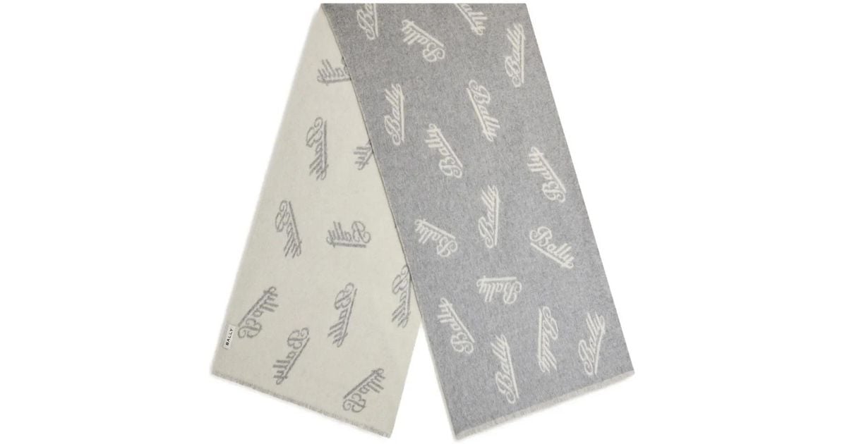 Bally Logo-Motif Scarf in Gray | Lyst