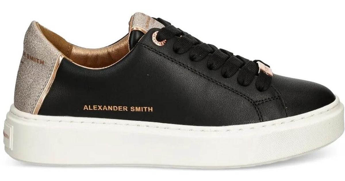 Alexander Smith Lace-Up Leather Sneakers in Black | Lyst UK