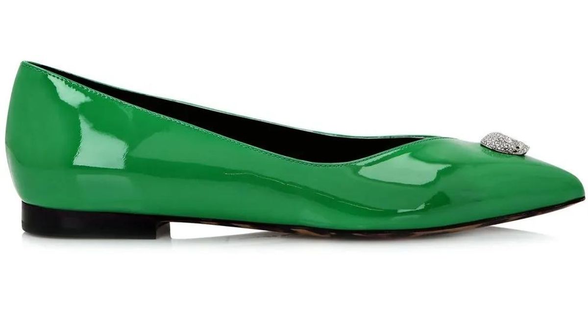 Philipp Plein Skull-Charm Ballerina Shoes in Green | Lyst UK