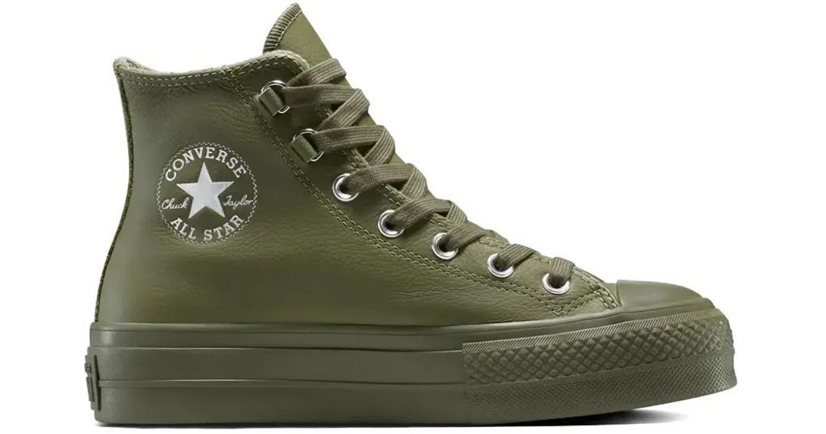 Converse Chuck Taylor All Star Lift Platform High-Top Sneakers in Green ...
