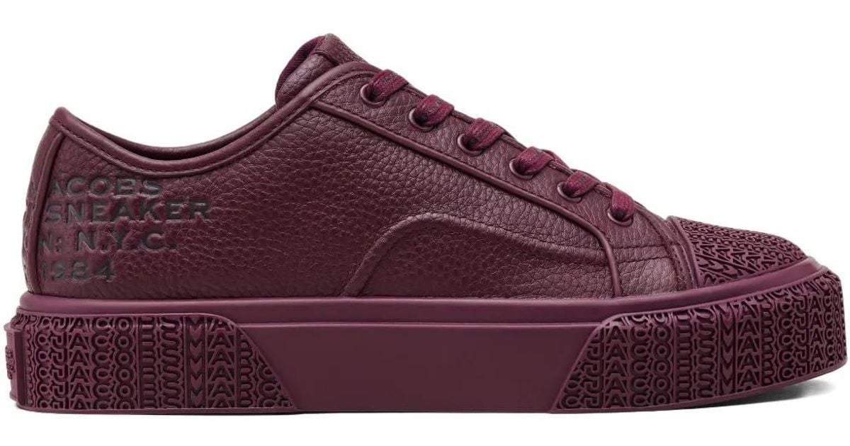 Marc Jacobs Embossed-Logo Platform Sneakers in Purple | Lyst UK