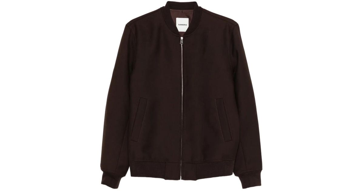 Sandro Double-Faced Bomber Jacket in Black for Men | Lyst UK