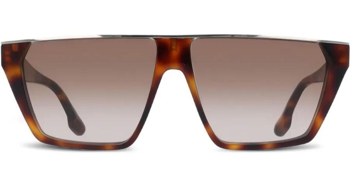 Victoria Beckham Geometric-Frame Sunglasses in Brown | Lyst UK