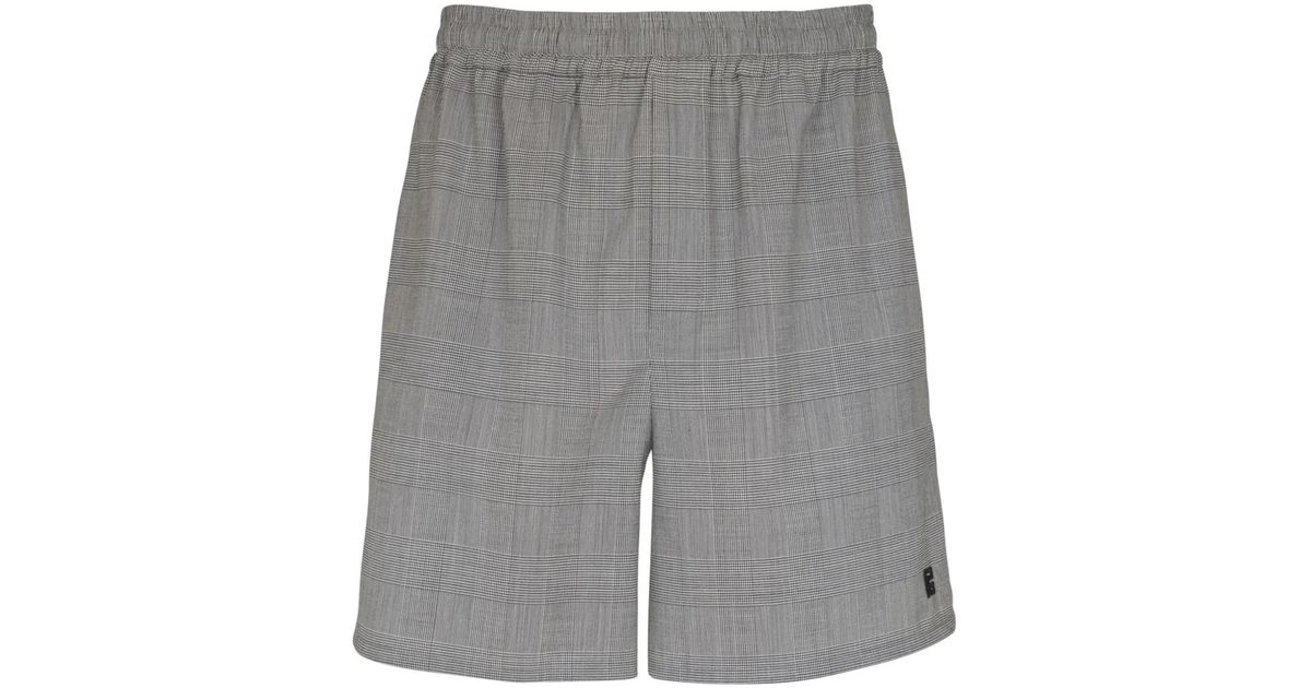 Balmain Prince-Of-Wales-Pattern Wool Shorts in Grey for Men | Lyst UK