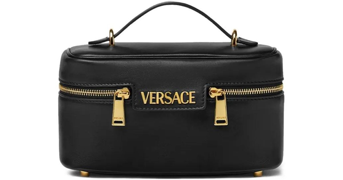 Versace Tag Vanity Bag in Black | Lyst