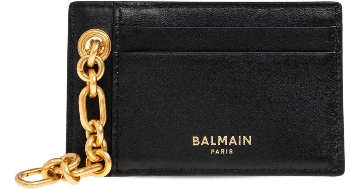 Balmain Chain-Detail Card Holder in Black for Men | Lyst UK