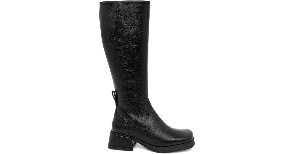 Miista 45Mm Brunildha Square-Toe Knee-High Boots in Black | Lyst UK