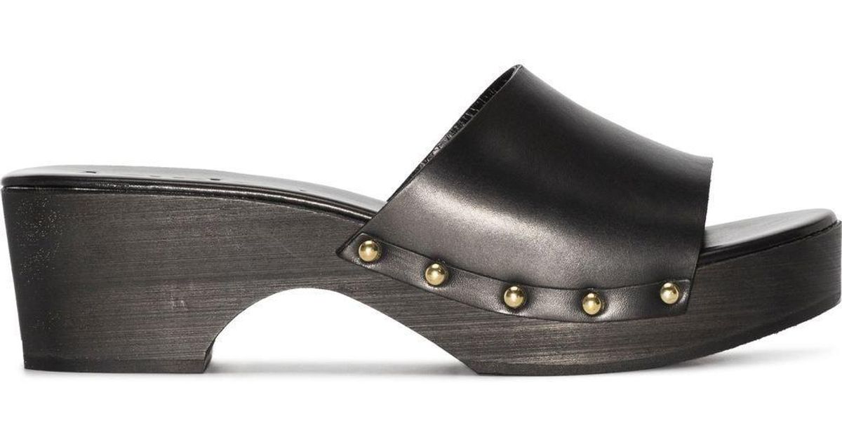 Aeyde Leather Bobbie Open-toe Clogs in Black | Lyst UK