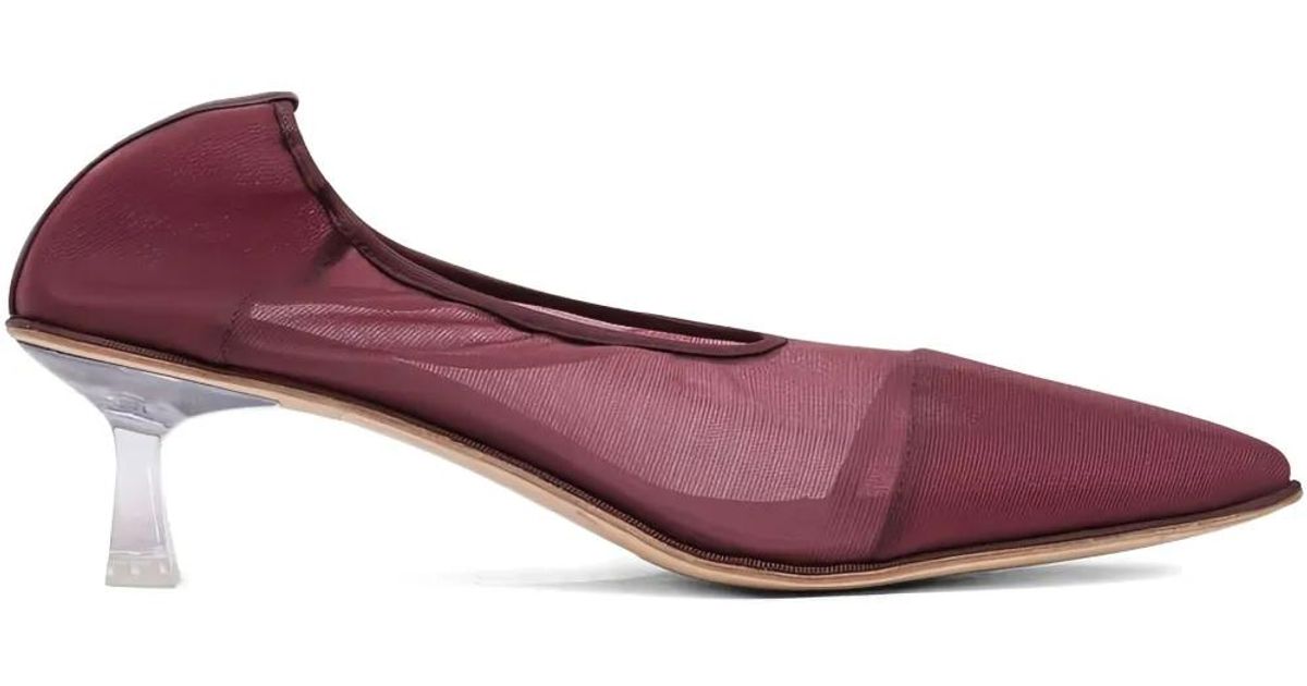 STUDIO AMELIA 50Mm Kitten-Heel Mesh Pumps in Purple | Lyst