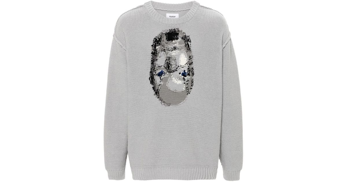 Doublet Inside-Out Jacquard Jumper in Grey for Men | Lyst UK