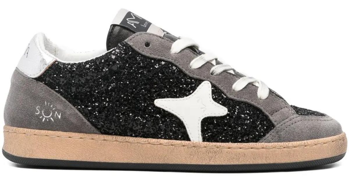 AMA BRAND Glitter-Embellished Sneakers in Black | Lyst