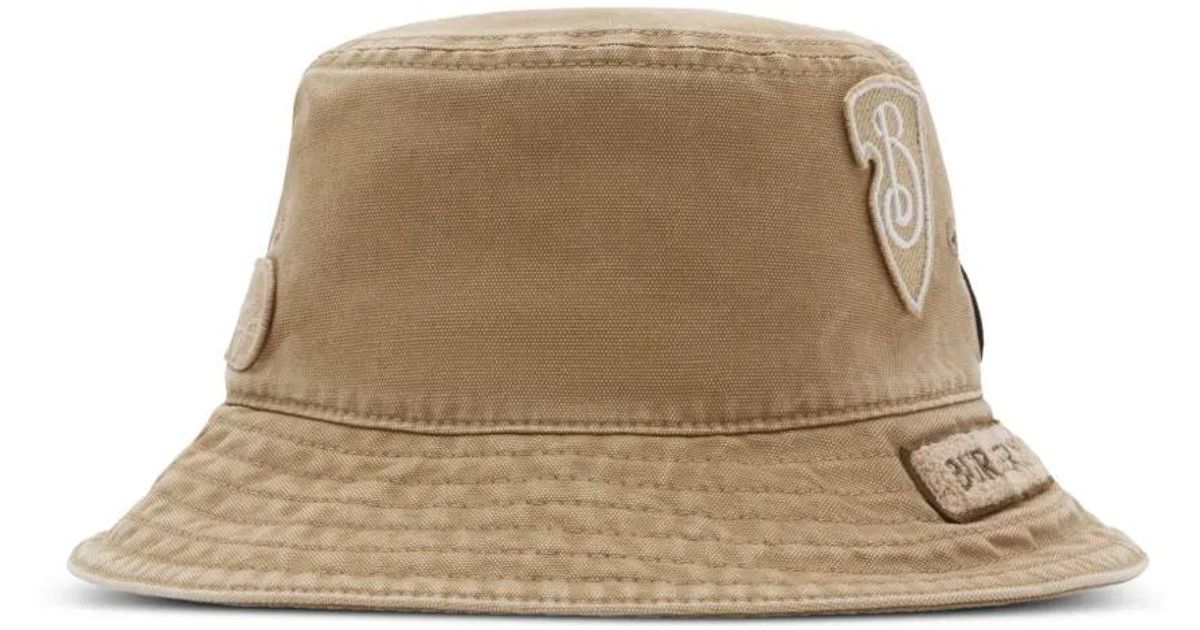 Burberry Badge Bucket Hat in Natural for Men | Lyst UK