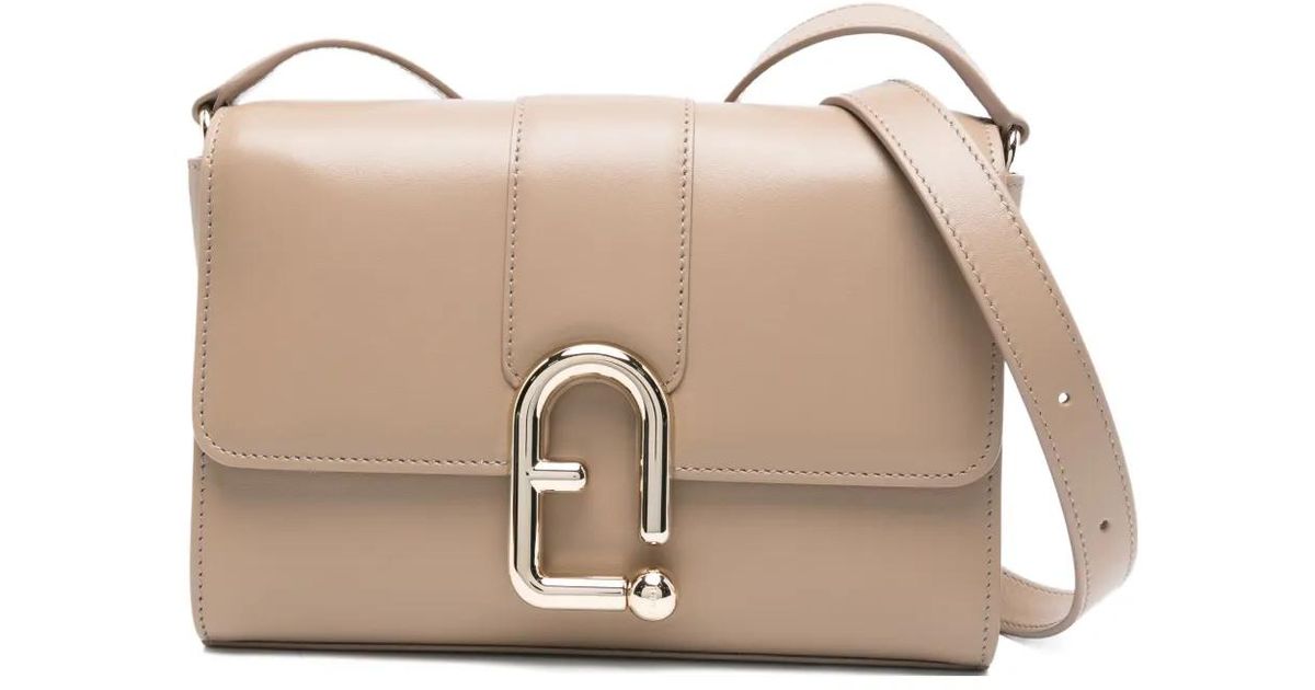 Furla Small Urban Clasp-Detail Cross Body Bag in Natural | Lyst UK