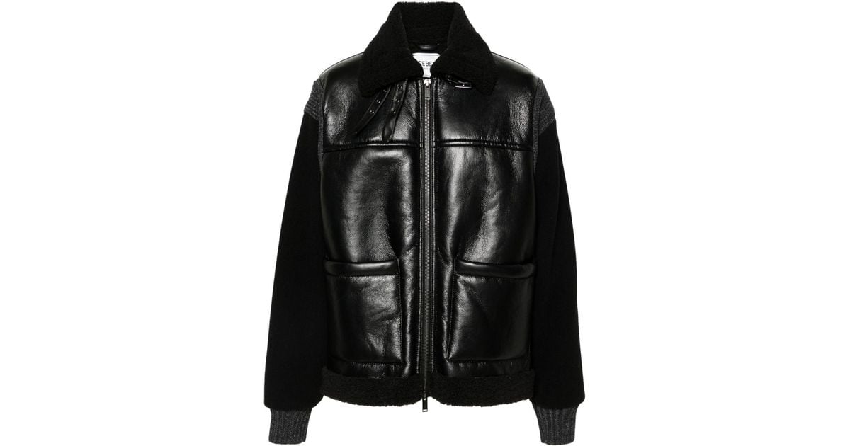 Iceberg Faux-Leather Jacket in Black for Men | Lyst