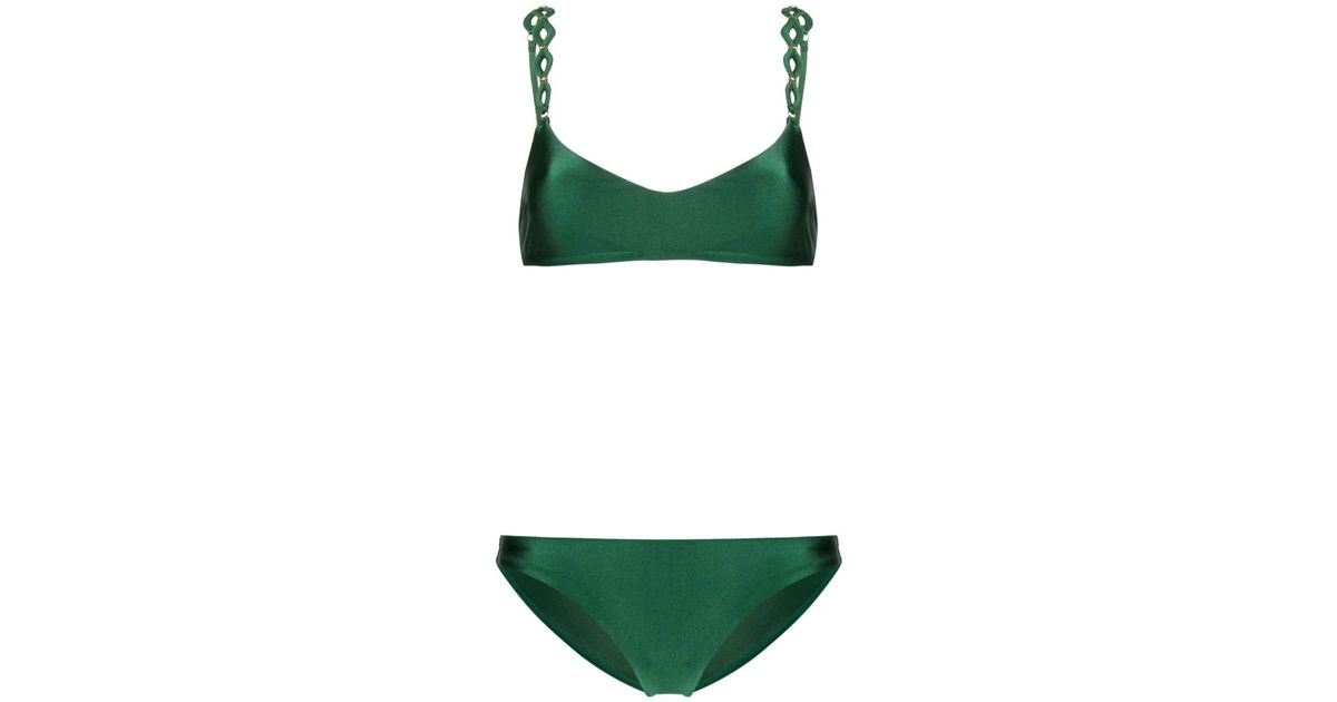 Zimmermann Diamond Trim Bikini Set in Green | Lyst UK