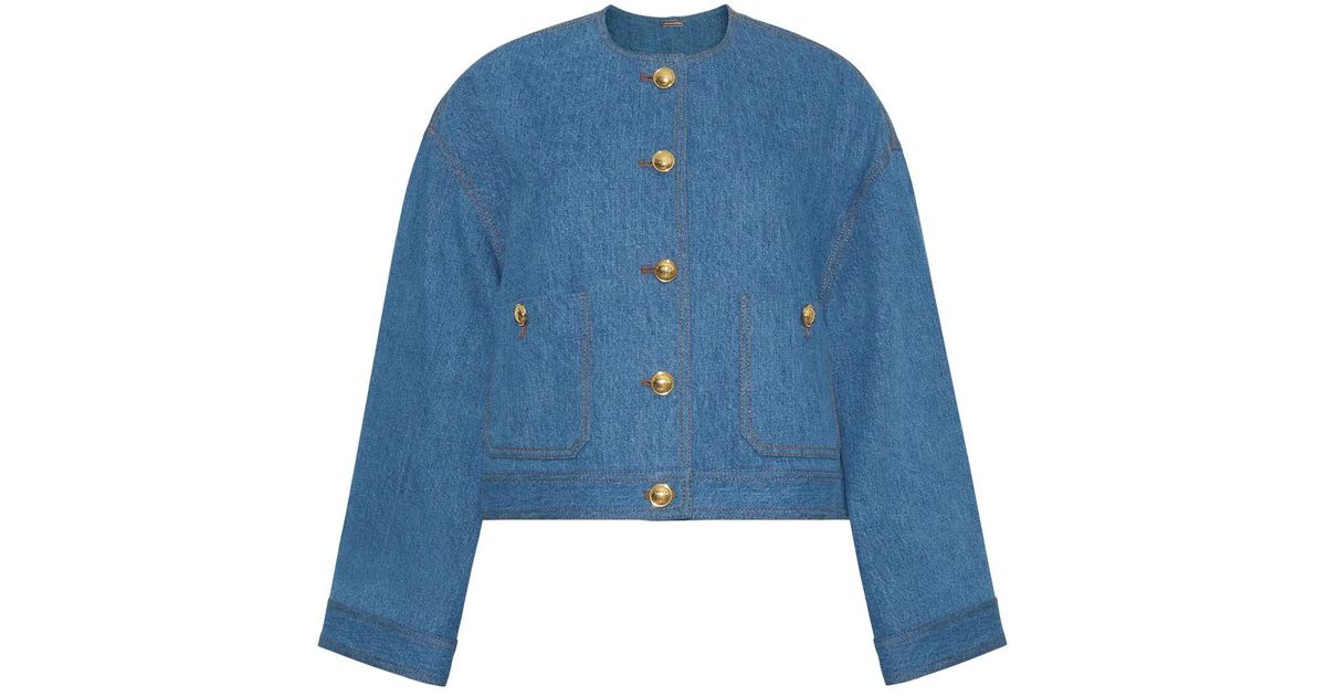 Adam Lippes Nessy Denim Jacket in Blue | Lyst
