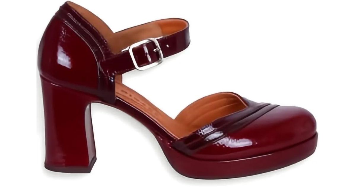 Chie Mihara Dagne Sucre Platform Strap Pumps in Red | Lyst