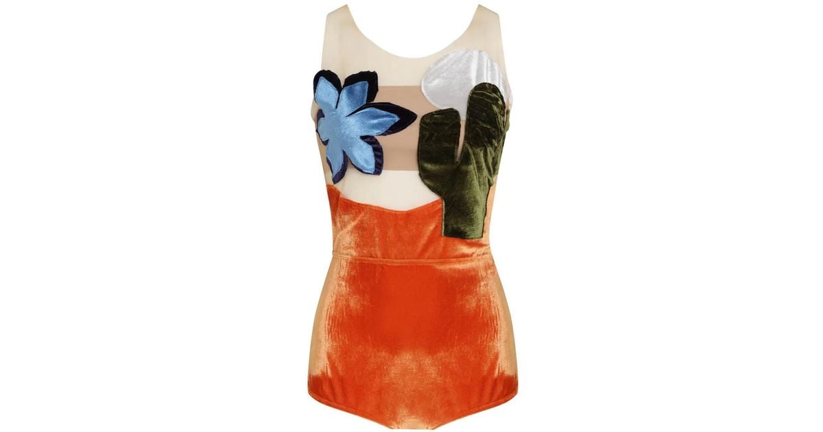 Brigitte Bardot Carnaval Festival Deserto Appliquéd-Design Swimsuit in ...