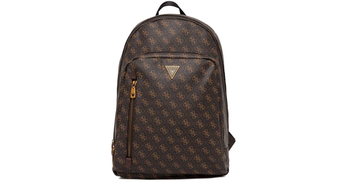 Guess Monogram-Logo Backpack in Brown for Men | Lyst