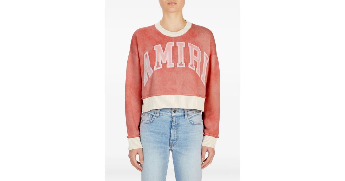 Amiri Logo-Appliqué Sweater in Red | Lyst UK