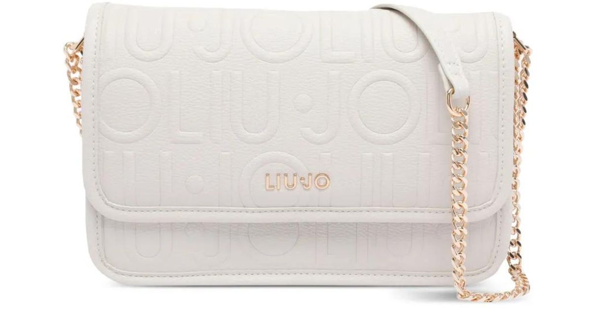Liu Jo Logo-Embossed Chain Cross Body Bag in White | Lyst