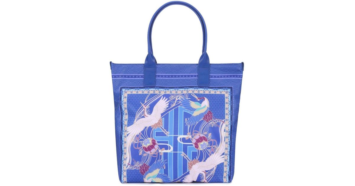 Shanghai Tang Crane Totemic Tote Bag in Blue | Lyst