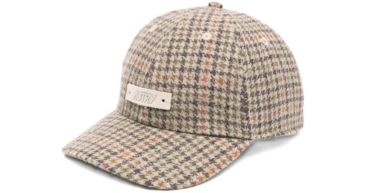Autry Houndstooth-Pattern Baseball Cap in White for Men | Lyst UK